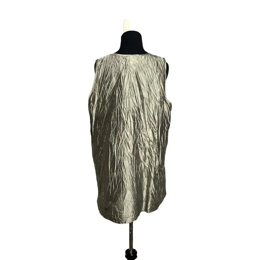 Planet | Tops | Planet Golden Green Metallic Silk Summer Blouse Size 3 ...